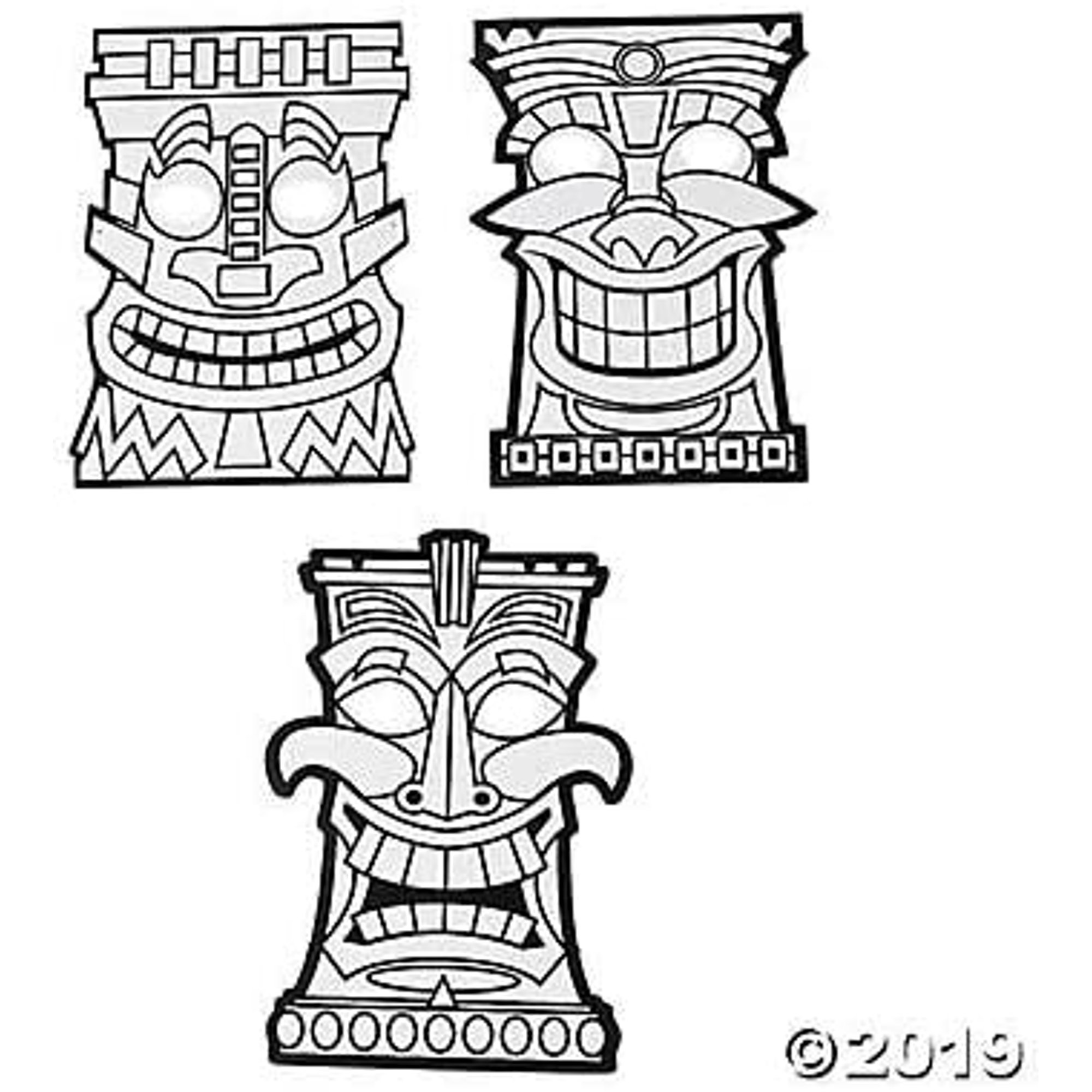 Tiki Mask Coloring Pages
