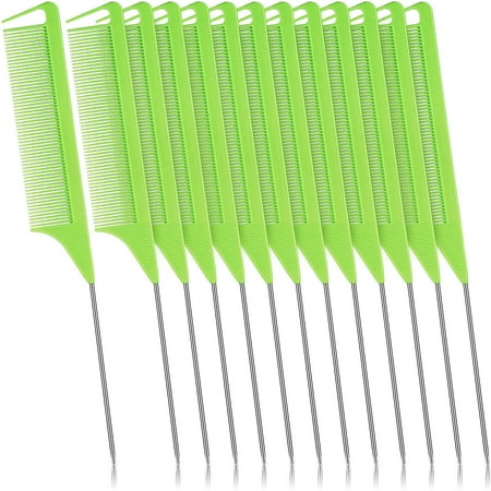 12 Pieces Parting Comb for Braids, Rat Tail Comb Pintail Comb Teasing ...