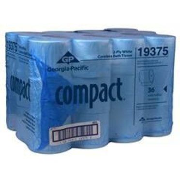 Georgia-Pacific Compact Coreless 2-Ply Recycled Fiber Toilet Paper, 19378, 1500 Sheets Per Roll ...