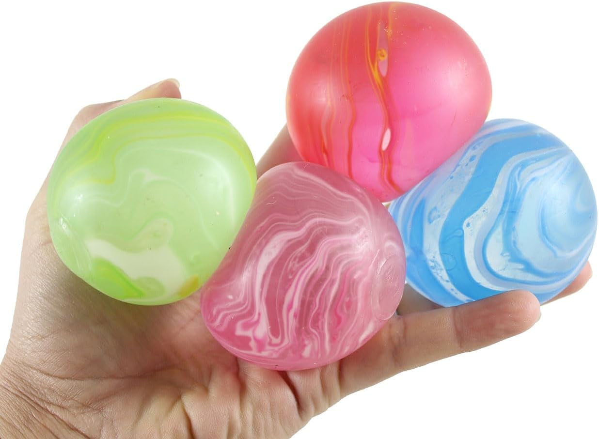 All 4 Marble Swirl Sugar Ball - 2.4" Thick Glue/Gel Stretch Ball ...