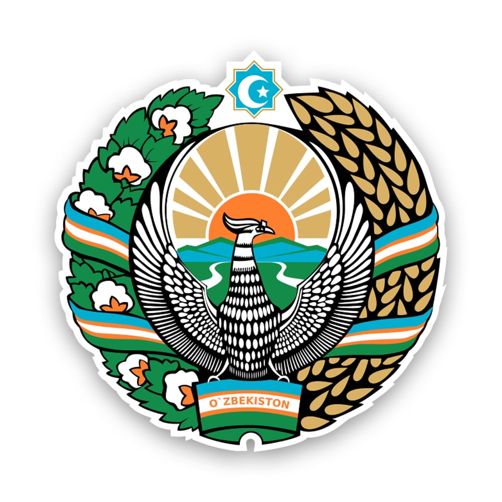 Uzbek Emblem Sticker Decal - Self Adhesive Vinyl - Weatherproof - Made ...