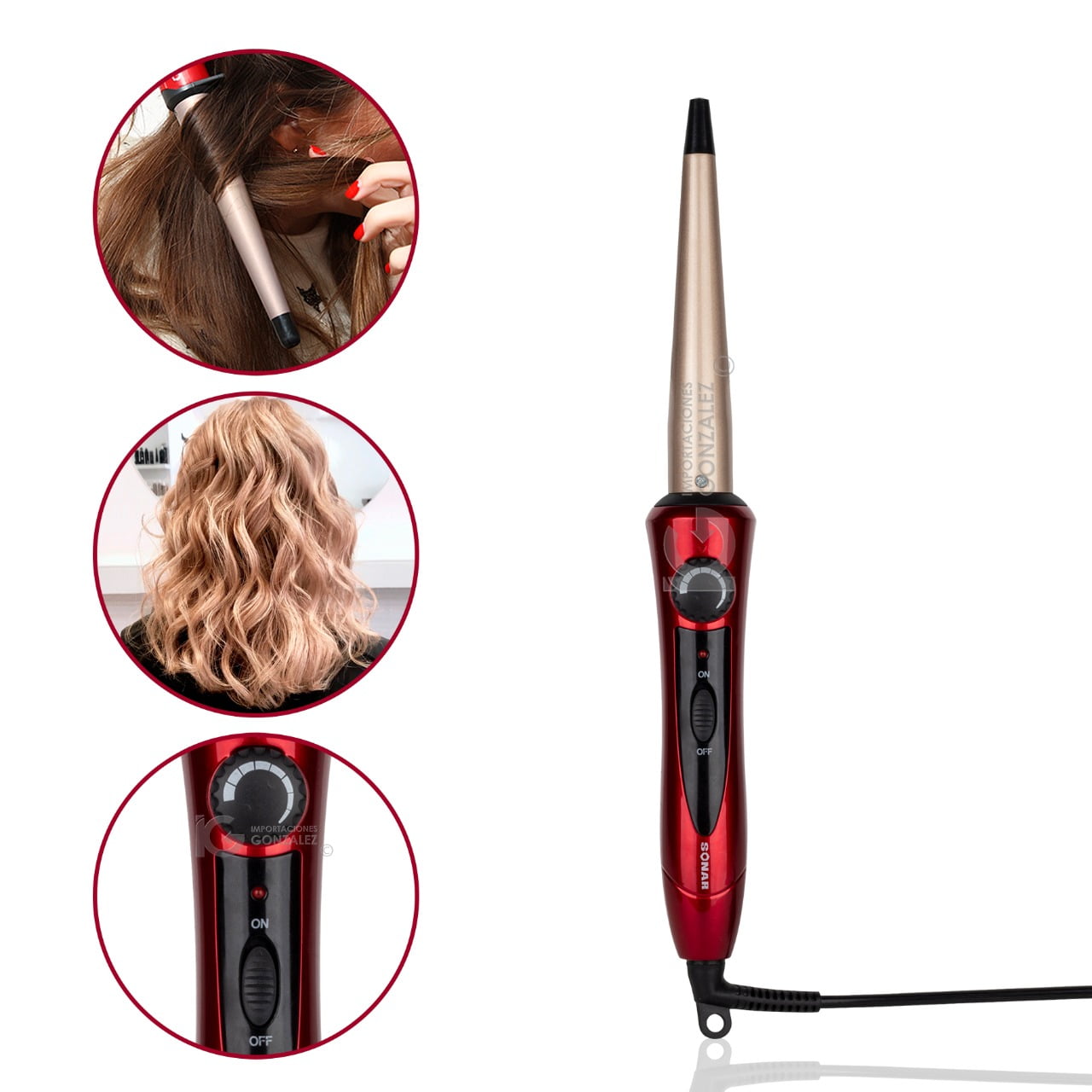 Ferro Profesional De Cerámica Rizador De Cabello Sonar® 2050 SN-250 ...