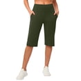 Capri Pants for Women High Waist Workout Yoga Shorts with Pockets Tummy ...