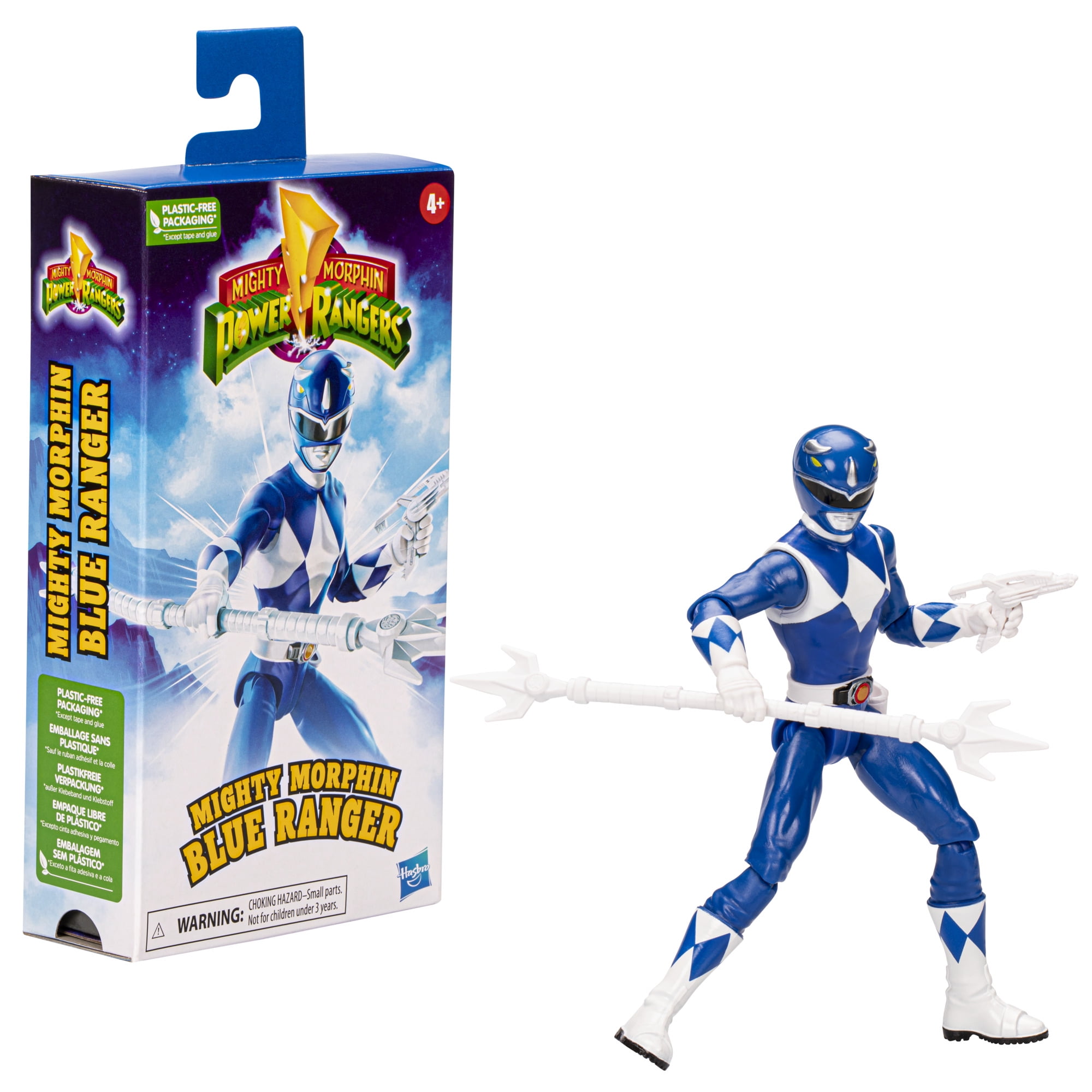 Power Rangers Mighty Morphin Blue Ranger Action Figure Superhero Toy ...
