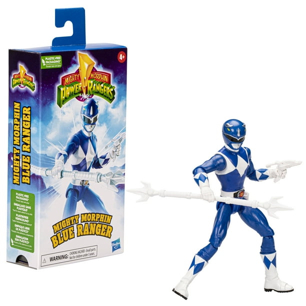 Power Rangers Mighty Morphin Blue Ranger Action Figure Superhero Toy ...