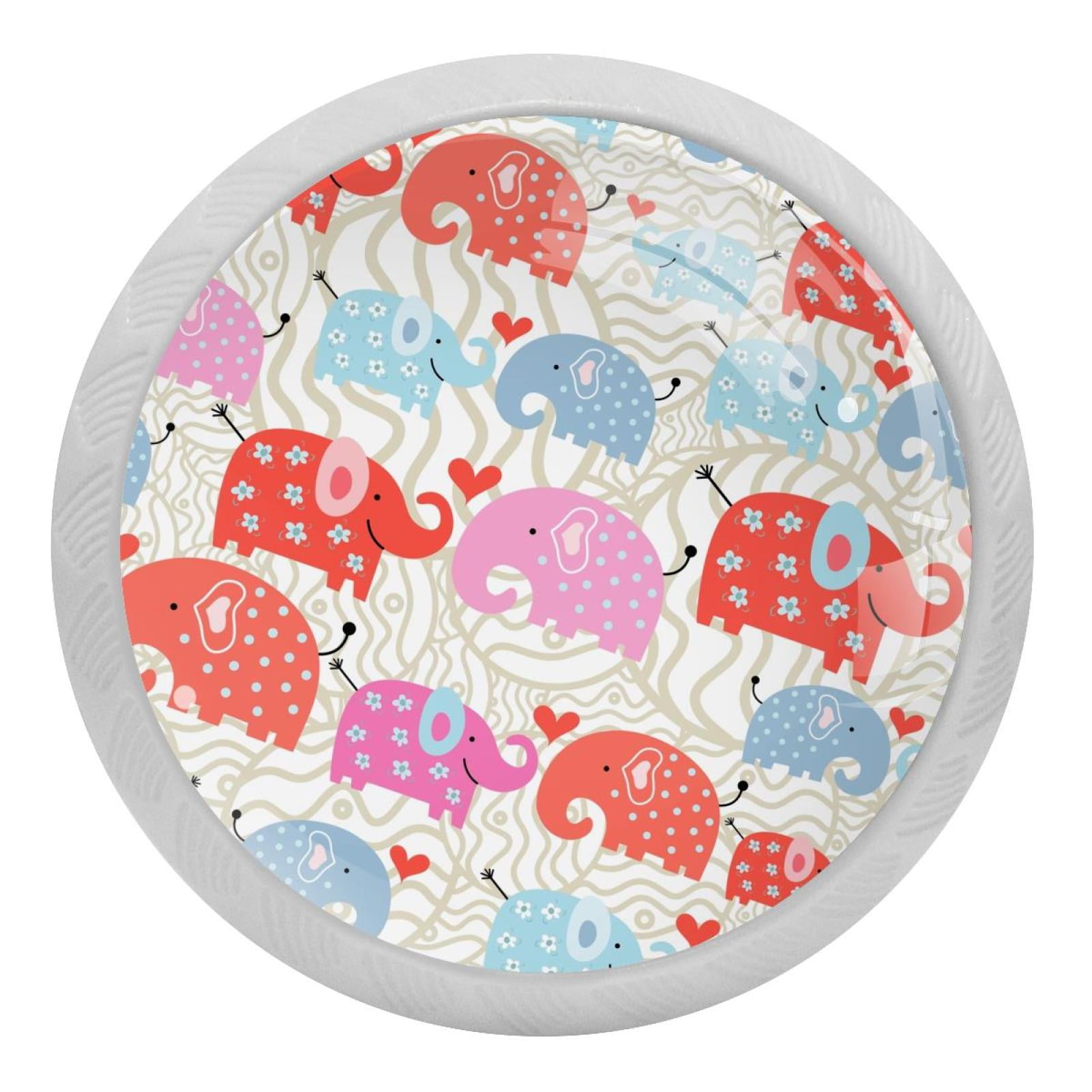 4PCS Round Elephant Cabinet Fluorescence Knob Glowing in the Dark ...