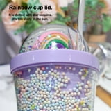 Kedshhgu Clearance Summer Colorful Bubble Straw Cup Girl Heart Students ...