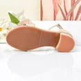Byoo Girls Floral Pearl Low Heel Sandals Elegant Ankle Strap Open Toe ...