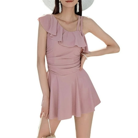 One Piece Swimsuits For Women One-shoulder Ruffled Bathing Suits ...