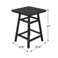 WestinTrends Outdoor 37" Counter Height HDPE Patio Square Bar Table ...