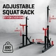 Yes4All Adjustable Squat Rack, 690 LBS Multifunctional Barbell Stand ...
