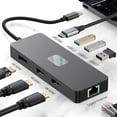 8 in 1 TYPE-C to RJ45 Gigabit USB 3.0 HDMI DP PD100W Interface Hub ...