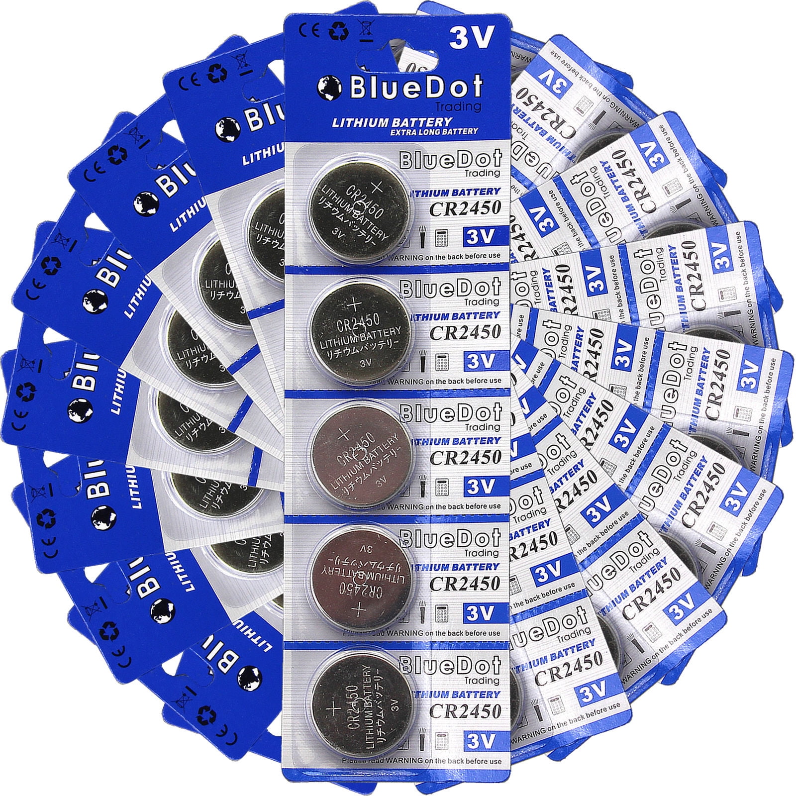 BlueDot Trading CR2450 (also known as CR5029LC) Lithium Manganese ...