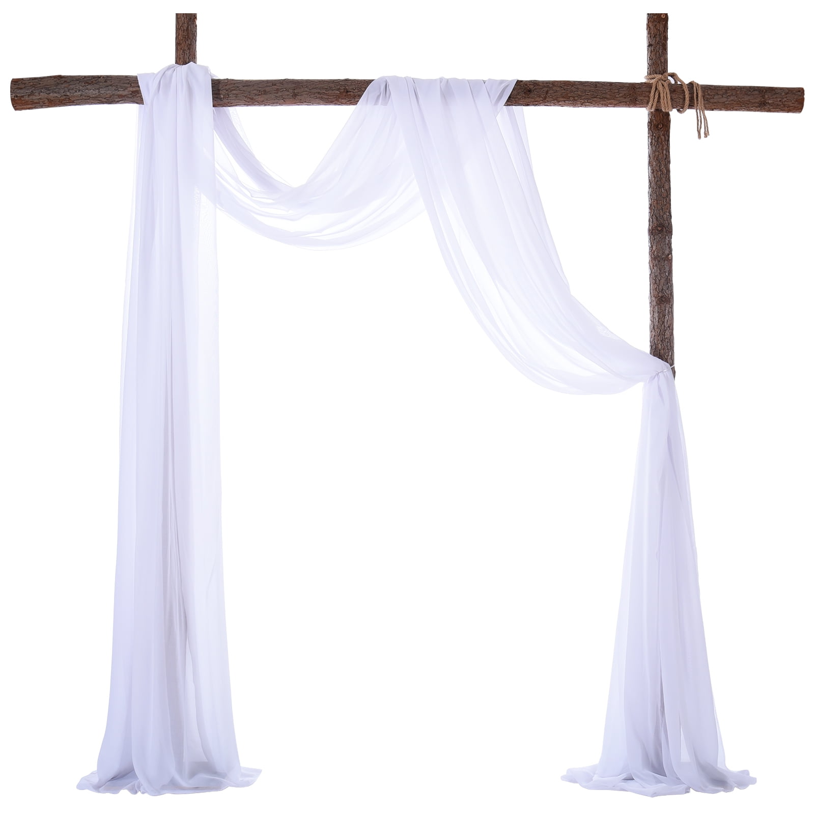 Adeeing White Wedding Arch Drapes 2 Panels 6 Yards Sheer Chiffon Fabric ...