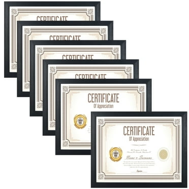 Langdon House 8.5x11 Black Certificate Frames, Modern Style, 6 Pack ...