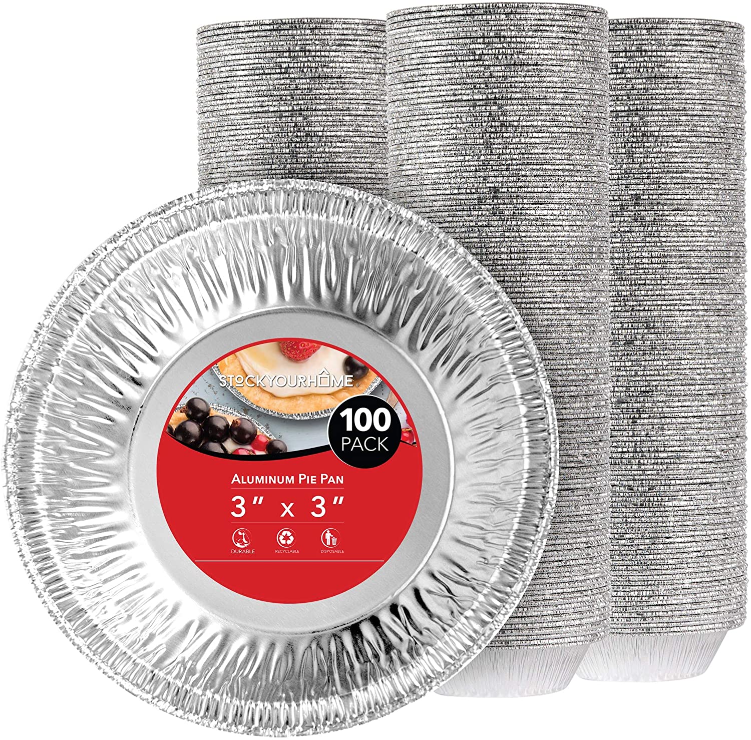 Disposable 3 Aluminum Foil Mini Pie Pans 100 Count By Stock Your
