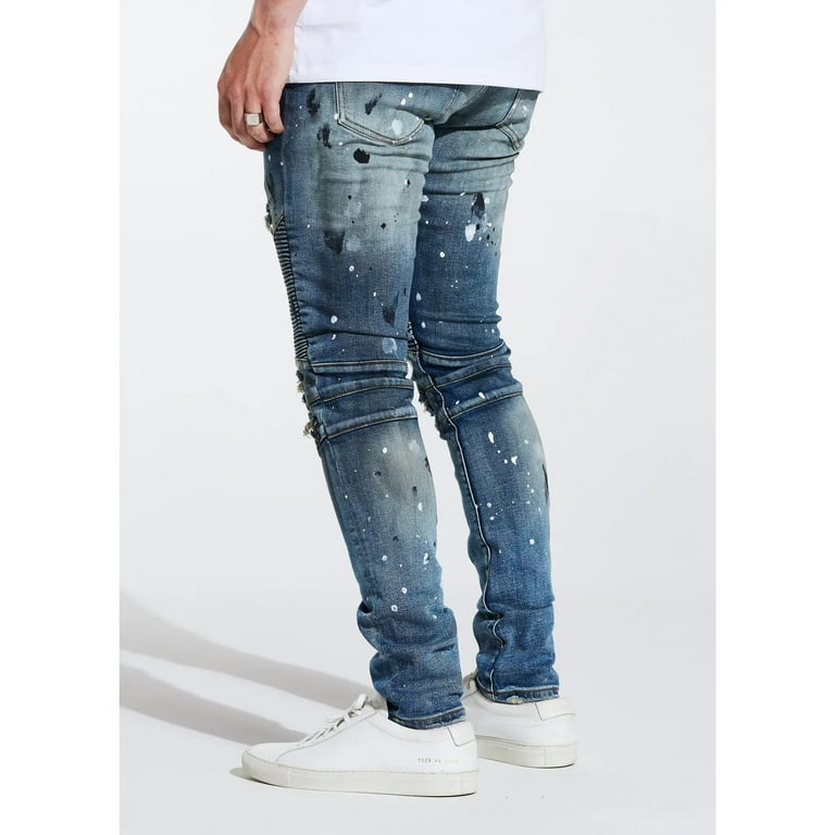 Embellish NYC Men's Moto Biker Rip & Repair Distressed Embellish NYC Men's Moto Biker Rip & Repair Distressed