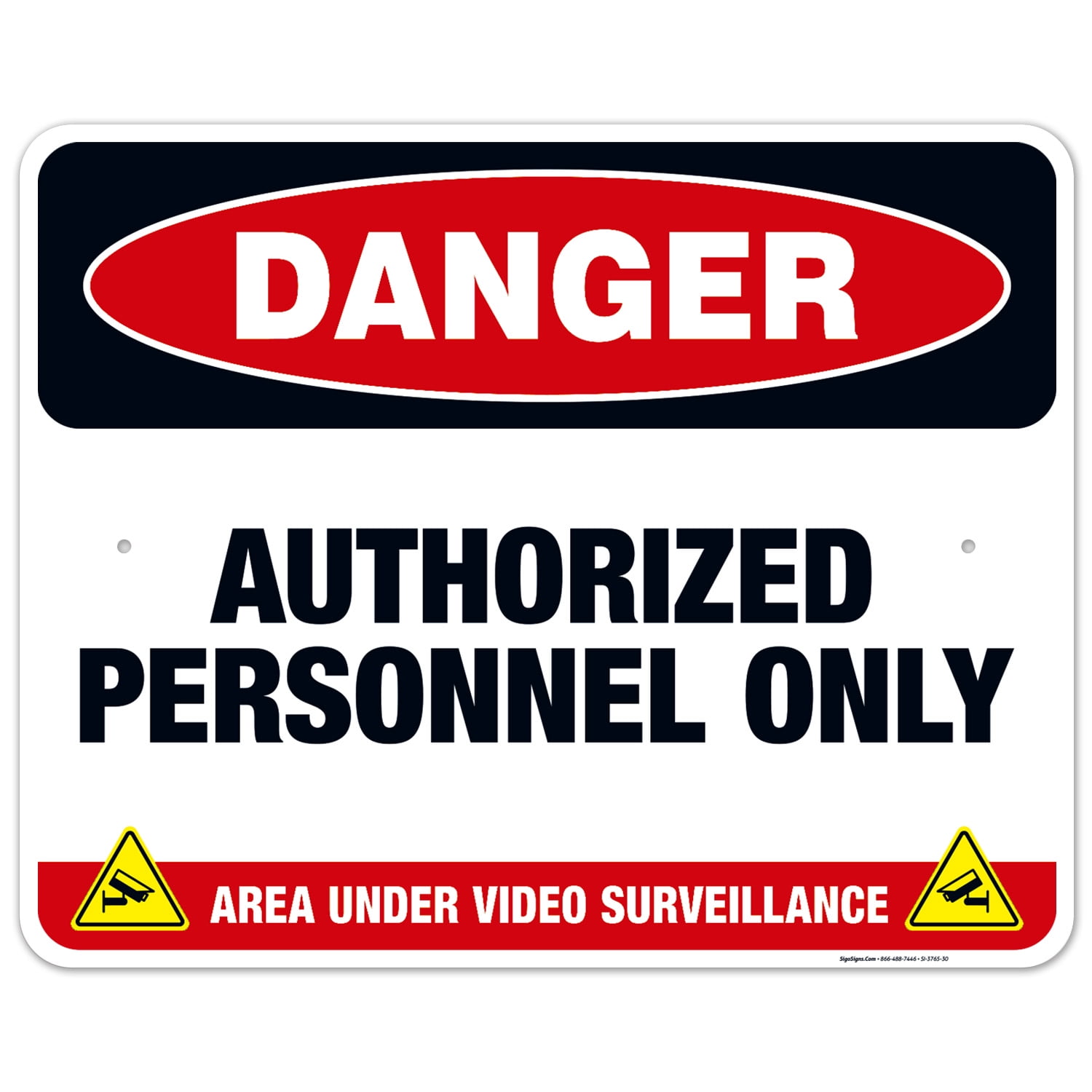 Danger Authorized Personnel Only Sign, OSHA Danger Sign, 24x30 Aluminum ...