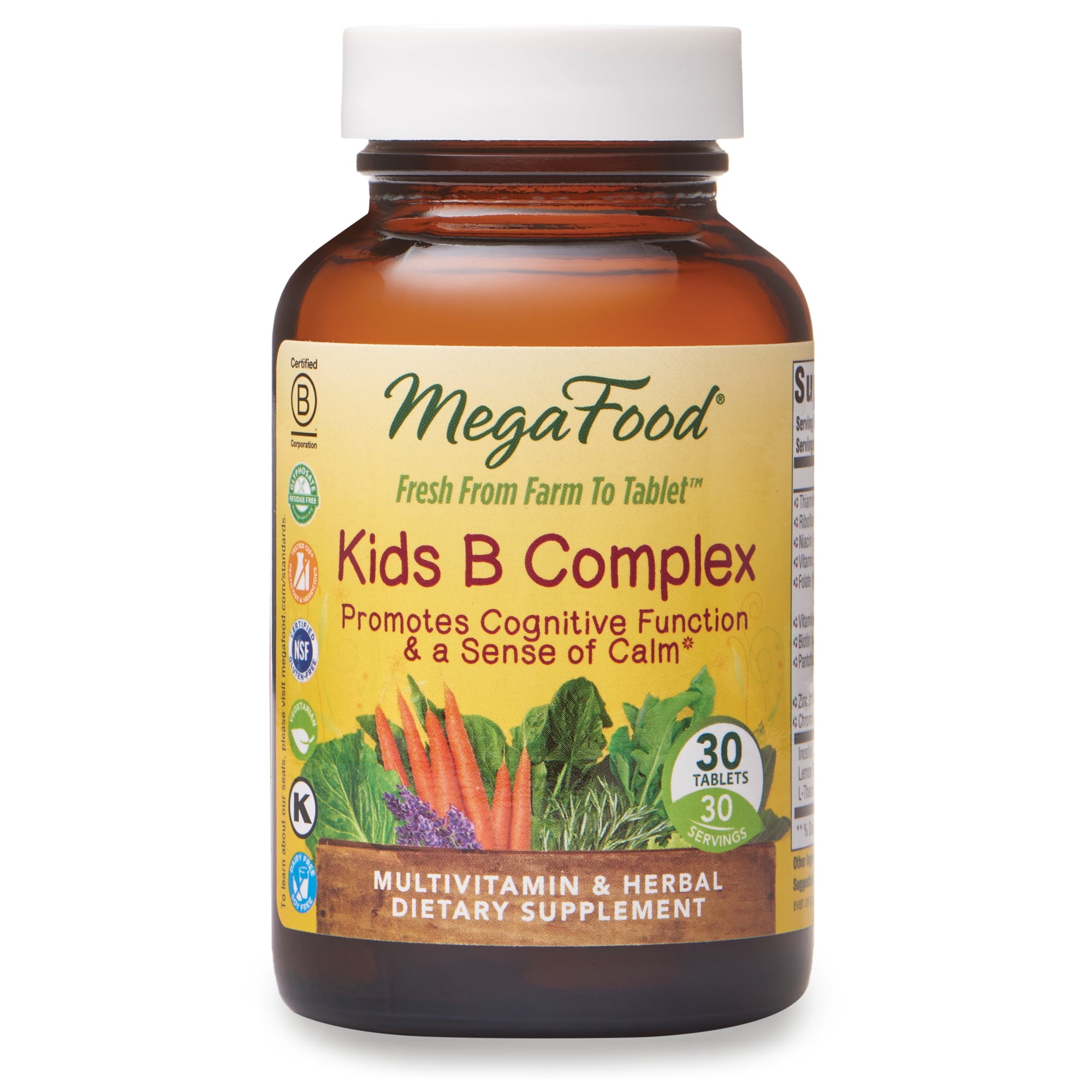 MegaFood, Kids B Complex, Promotes Cognitive Focus and a Sense of Calm ...