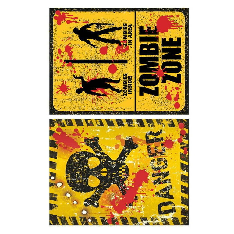 Warning Signs Danger Zombies