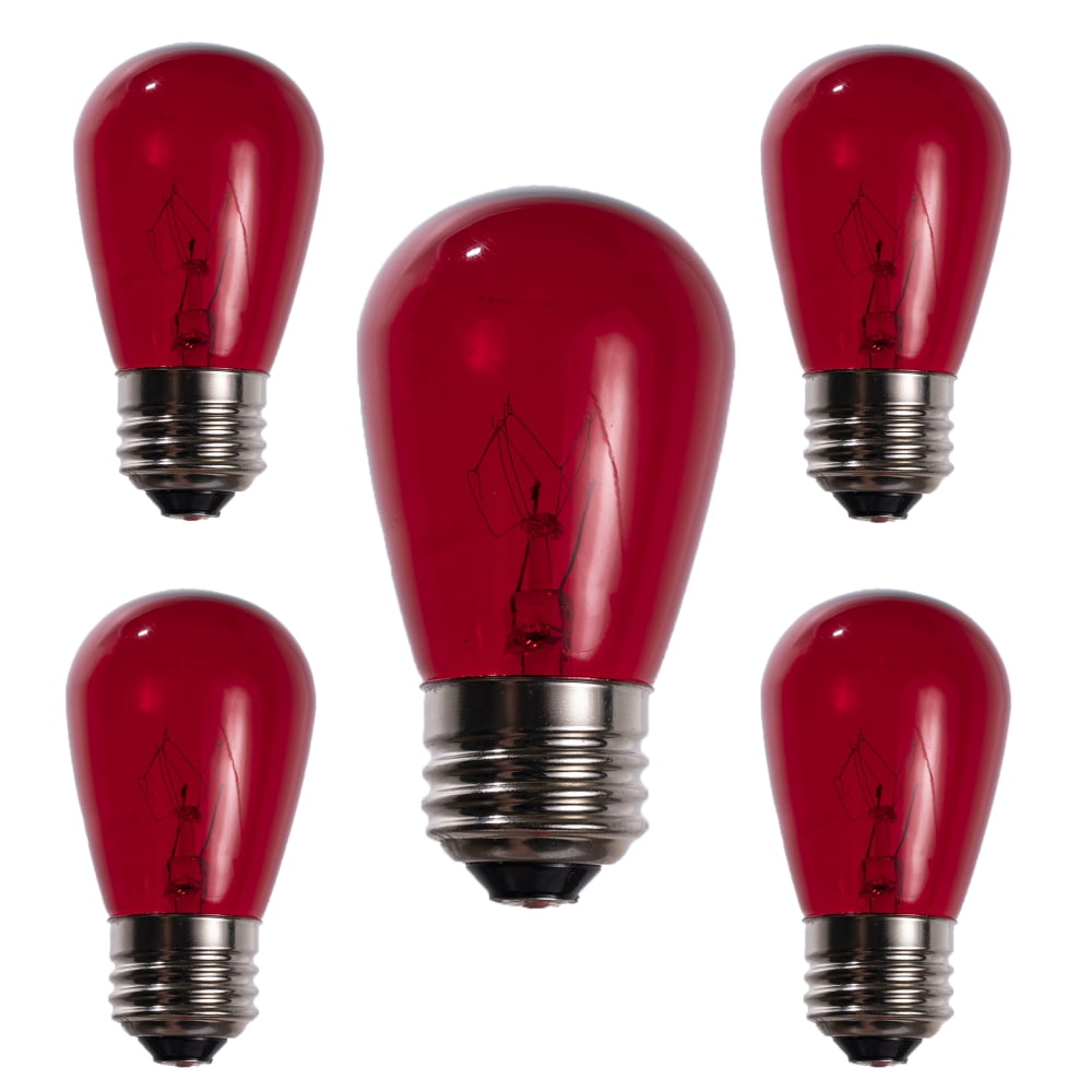 Red S14 Incandescent Bulbs - Box of 5 - Walmart.com