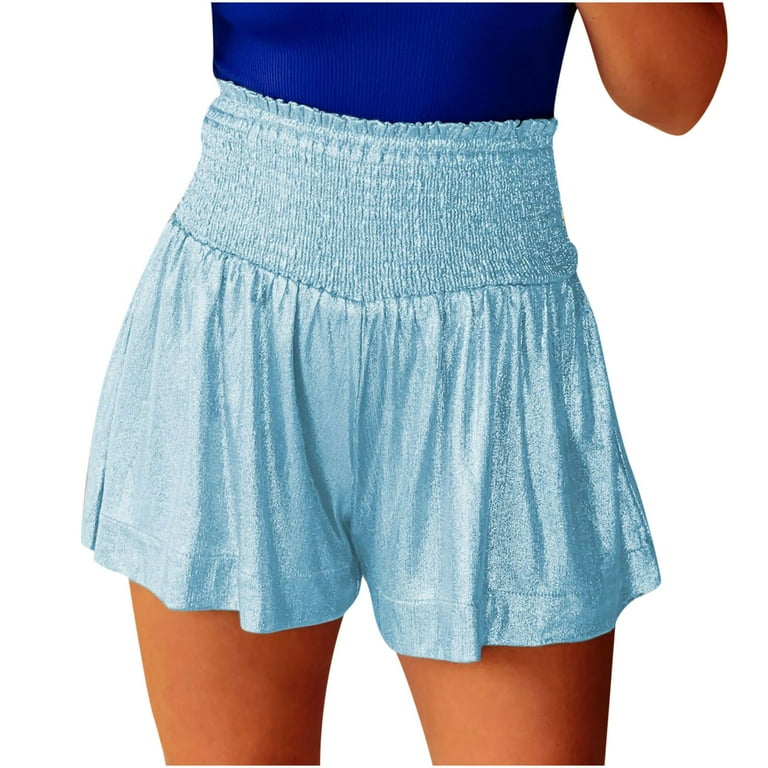 Blue Sequin Shorts