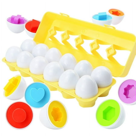 SAYDY Color and Shape Matching Egg Toys - Shape Sorting and Color ...