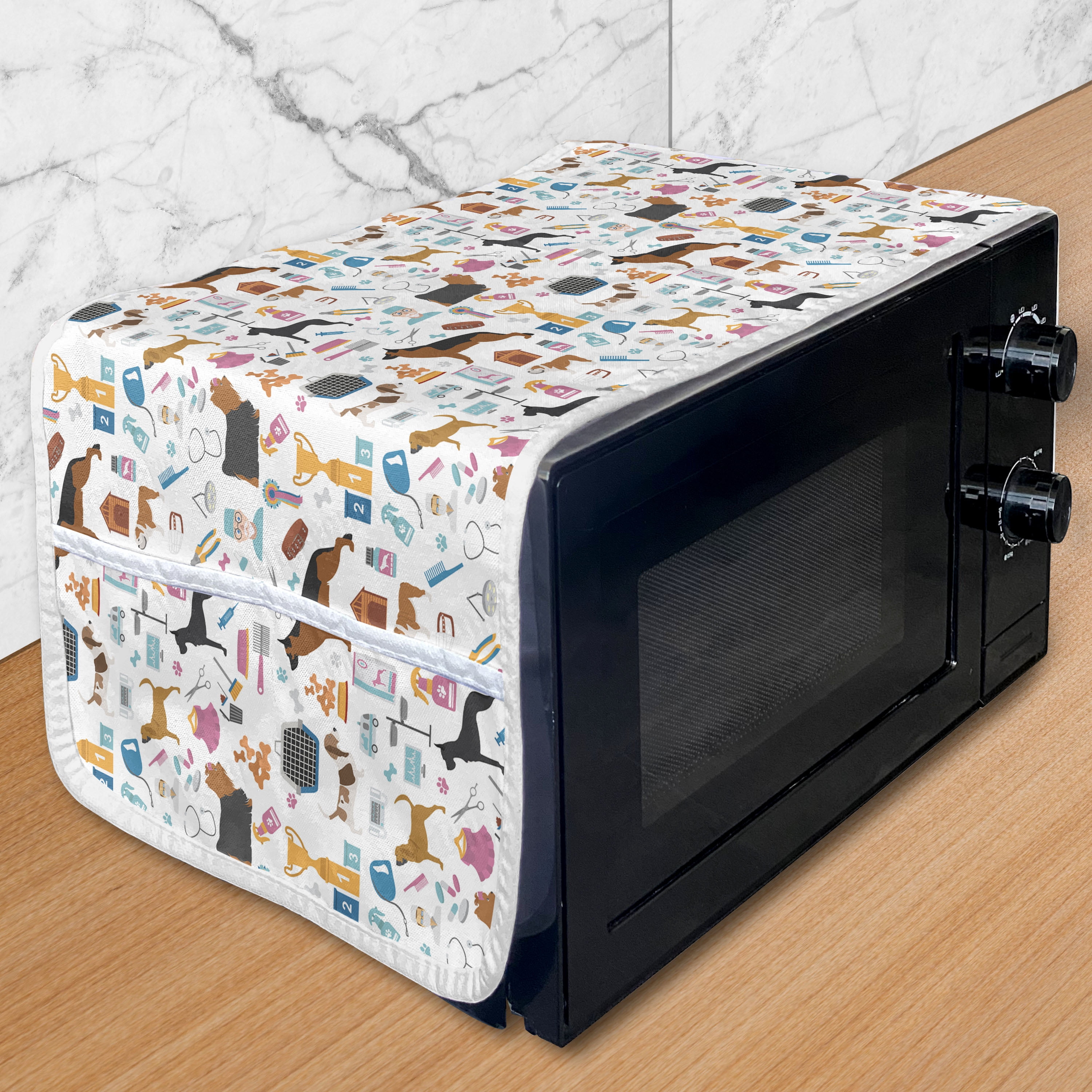 Dogs Microwave Oven Cover, Pet Lover Theme Healthcare Veterinary ...