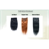 100g 16inch Copper Red Straight Clip in Human Hair Extensions - Walmart.com