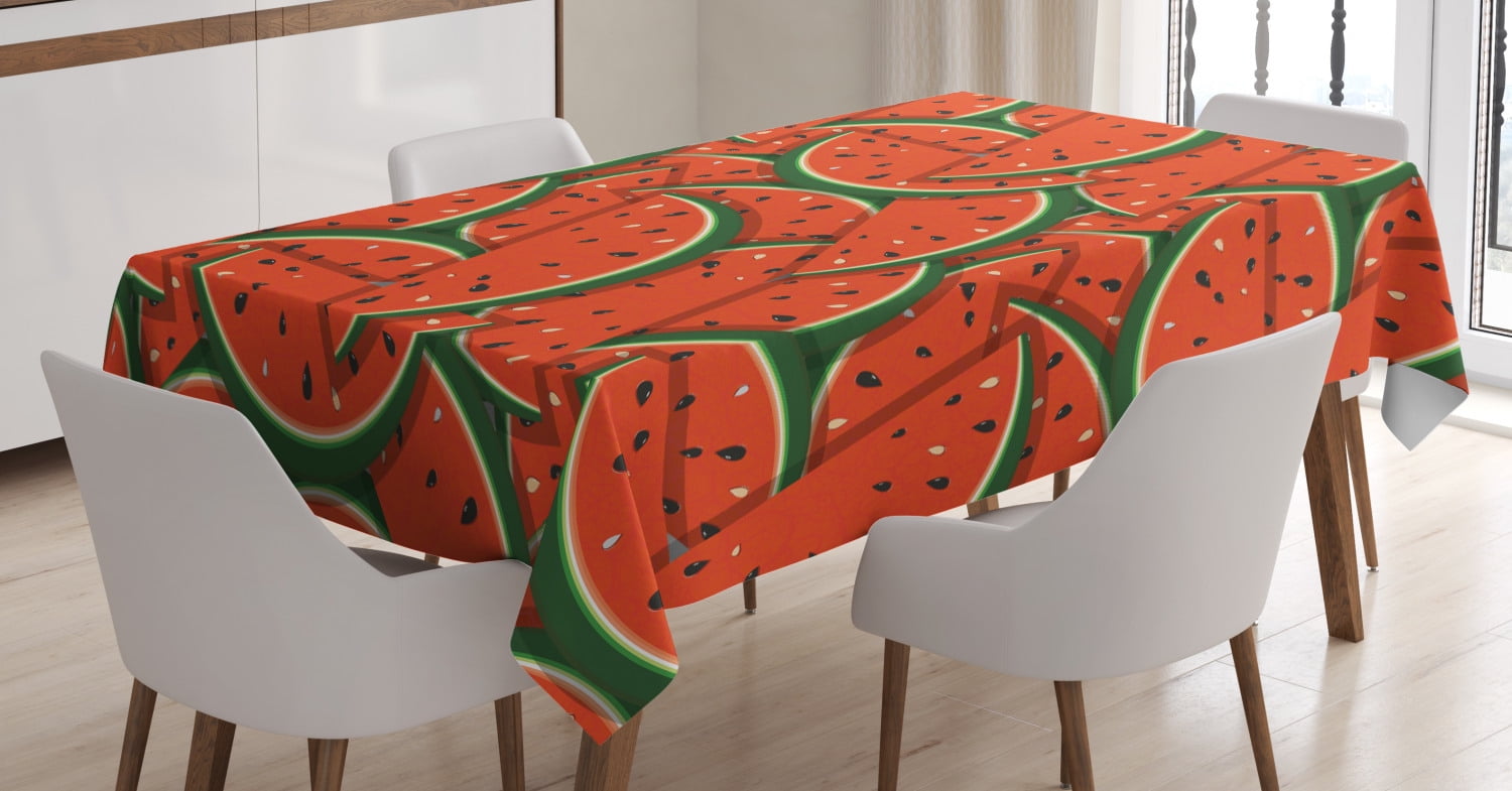 Fruits Tablecloth, Refreshing Watermelon Slices Summer Season Tropical ...