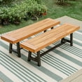 MF Studio Acacia Wood Patio Furniture Set - Outdoor Dining Set with 1 ...