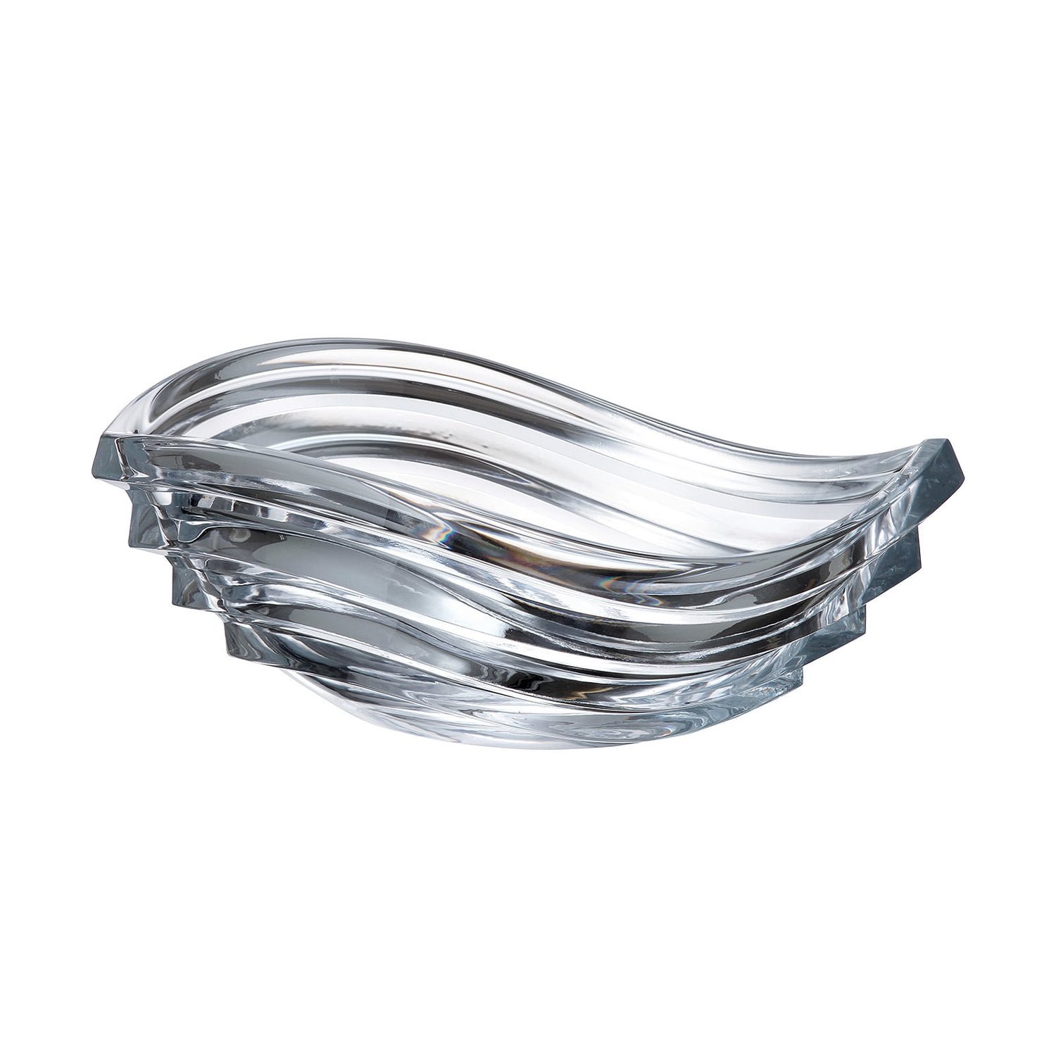 Crystalite Wave Collection Modern Crystal Hand-Crafted Decorative Bowl ...