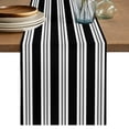 Black Stripes Table Runner 13x108 Inch Coastal Black White Gray Lines ...