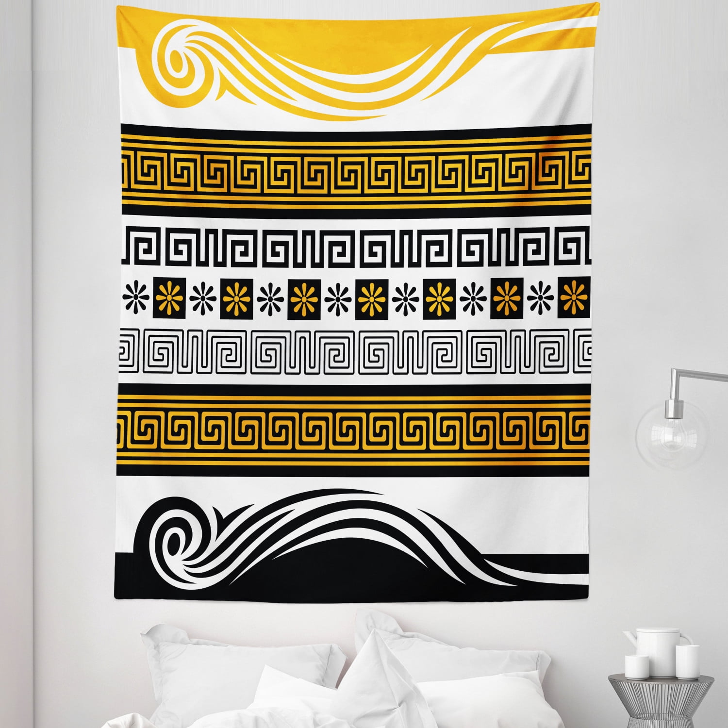 Greek Key Tapestry, NeoClassical Borders Composition Meander Pattern ...