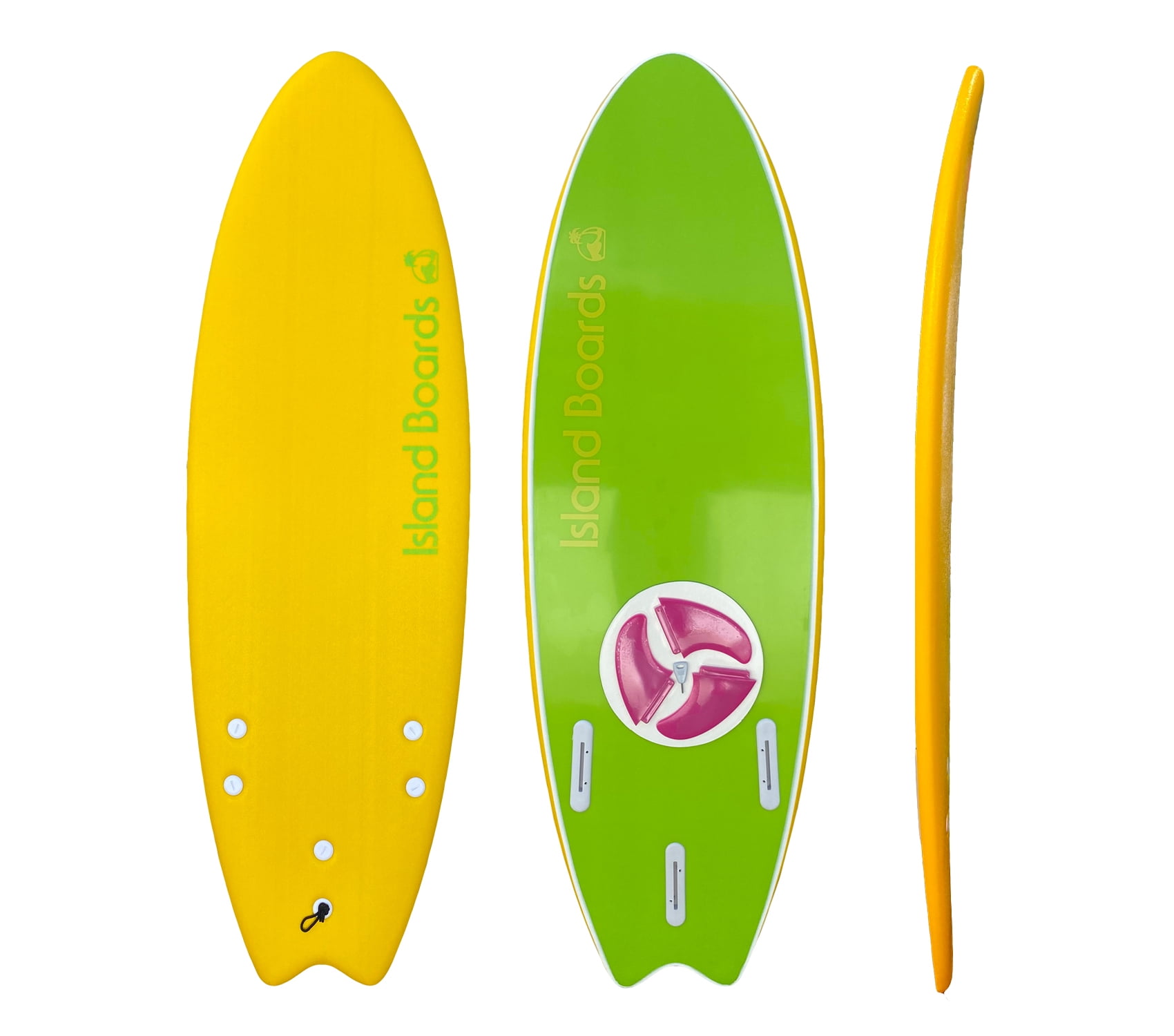 Island Water Sports Swallow Tail Softtop Surfboard Yellow 6ft6in ...