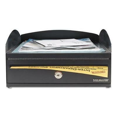 Steelmaster Inbox Desk Tray, Single Tier w/Locking Box, Black - Walmart.com