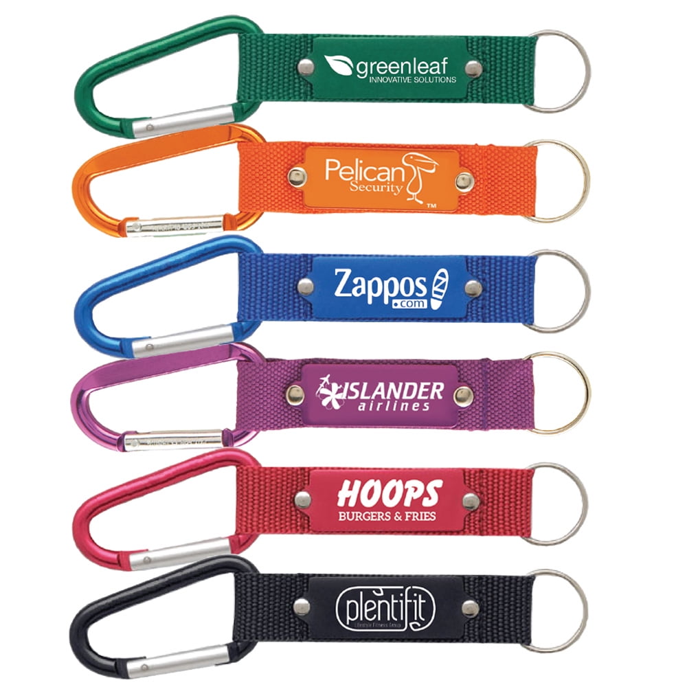 Personalized Strap Happy Carabiner Clip Keychain with Your Logo/Text ...