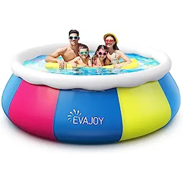 EVAJOY 10ft × 30in Easy Set Inflatable Swimming Pool with Pool Cover ...