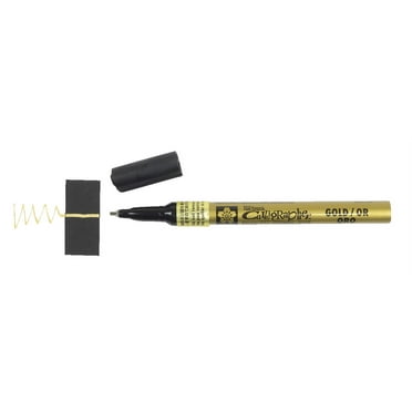 Sakura Pen-Touch Calligraphy Paint Marker, Fine Point Metallic Gold ...