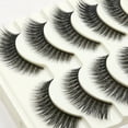 Hot On Sale 5 Pairs Thick Long Cross Party False Eyelashes Black Band ...