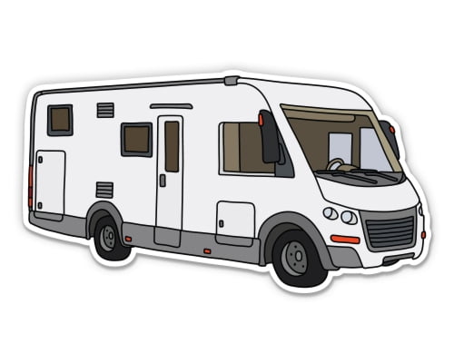 RV Travel Vacation Road Trip - 5" Vinyl Sticker - For Car Laptop I-Pad ...