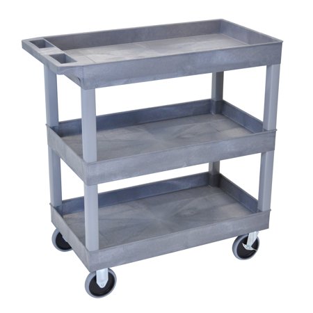 Luxor HD High Capacity Cart with 2 Tub and 1 Flat Shelf - Walmart.com ...