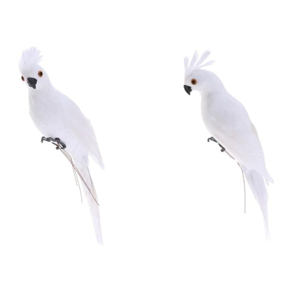 Click here for Dynwaveca 2x White Macaw Parrot Tree Standing Anim... prices