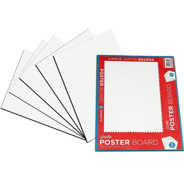 Poster Board White Paper Display 11”x14” Pack of 5 - Walmart.com