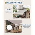12*10 FT Manual Retractable Awning, Patio Awning with Crank Handle ...
