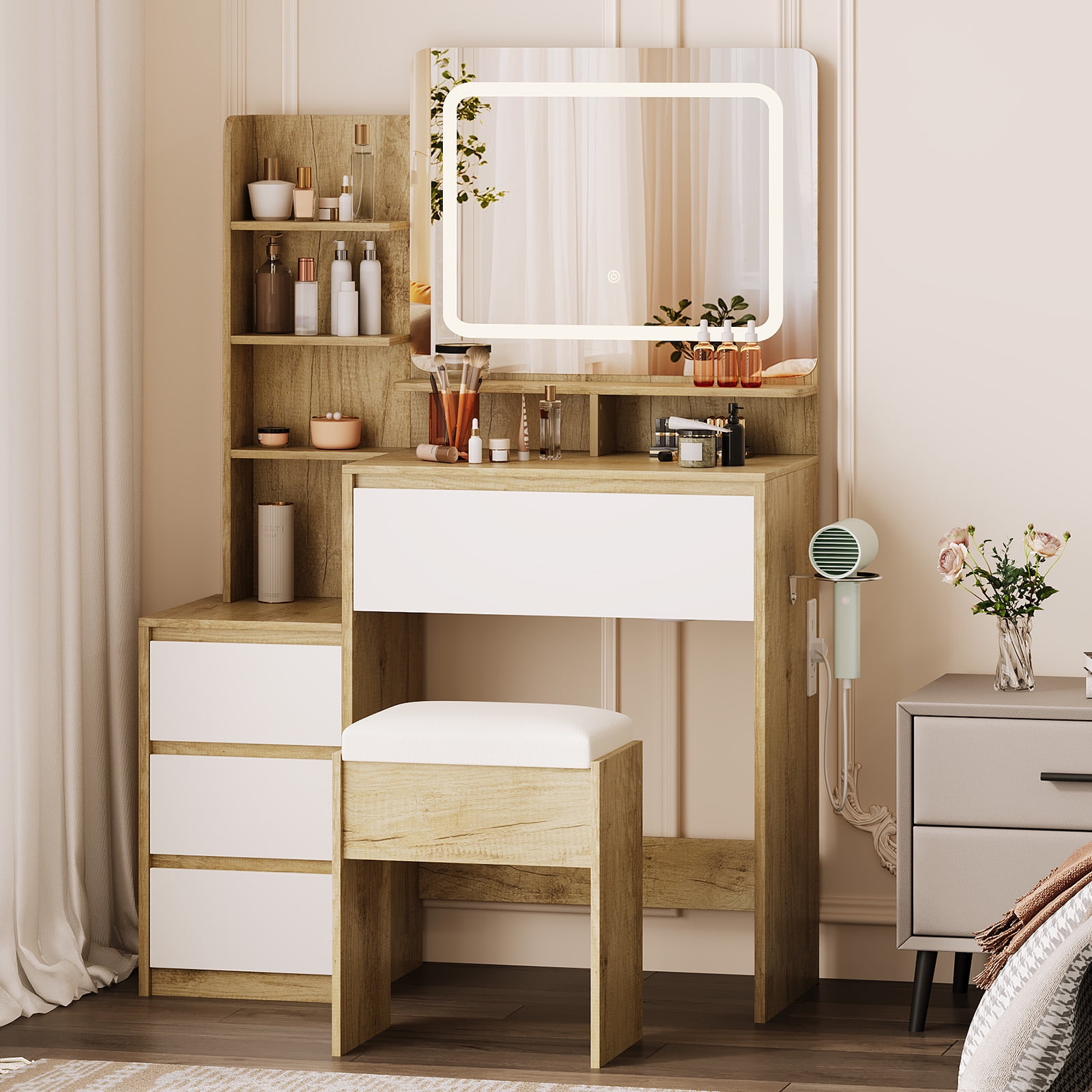 Click here for Garvee Vanity Desk With Mirror And Led Lights  36-... prices