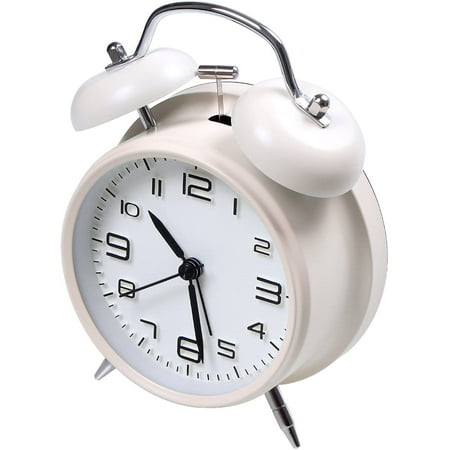 4” Twin Bell Alarm Clock Battery Operated, Loud Mechanical Wind-Up ...