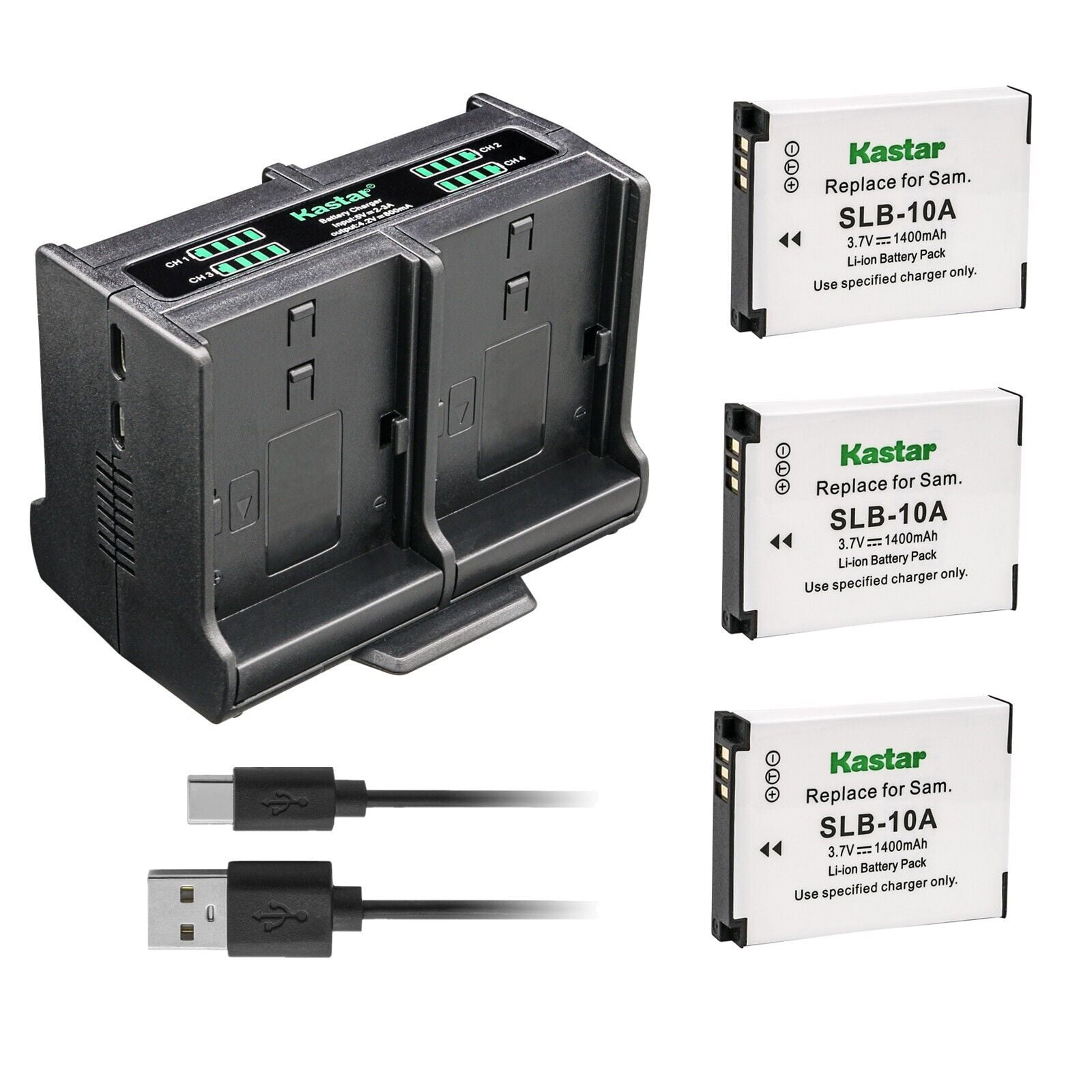 Kastar 3-Pack Battery and Quadruple Charger Compatible with SeaLife FJ ...