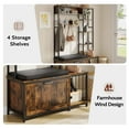 Hall Tree, Country Style, Retro Brown, 5-in-1 with Bench and Shoe ...