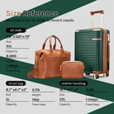 Joyway 3-Piece Carry-On Luggage Set with Swivel TSA Lock and Leather ...
